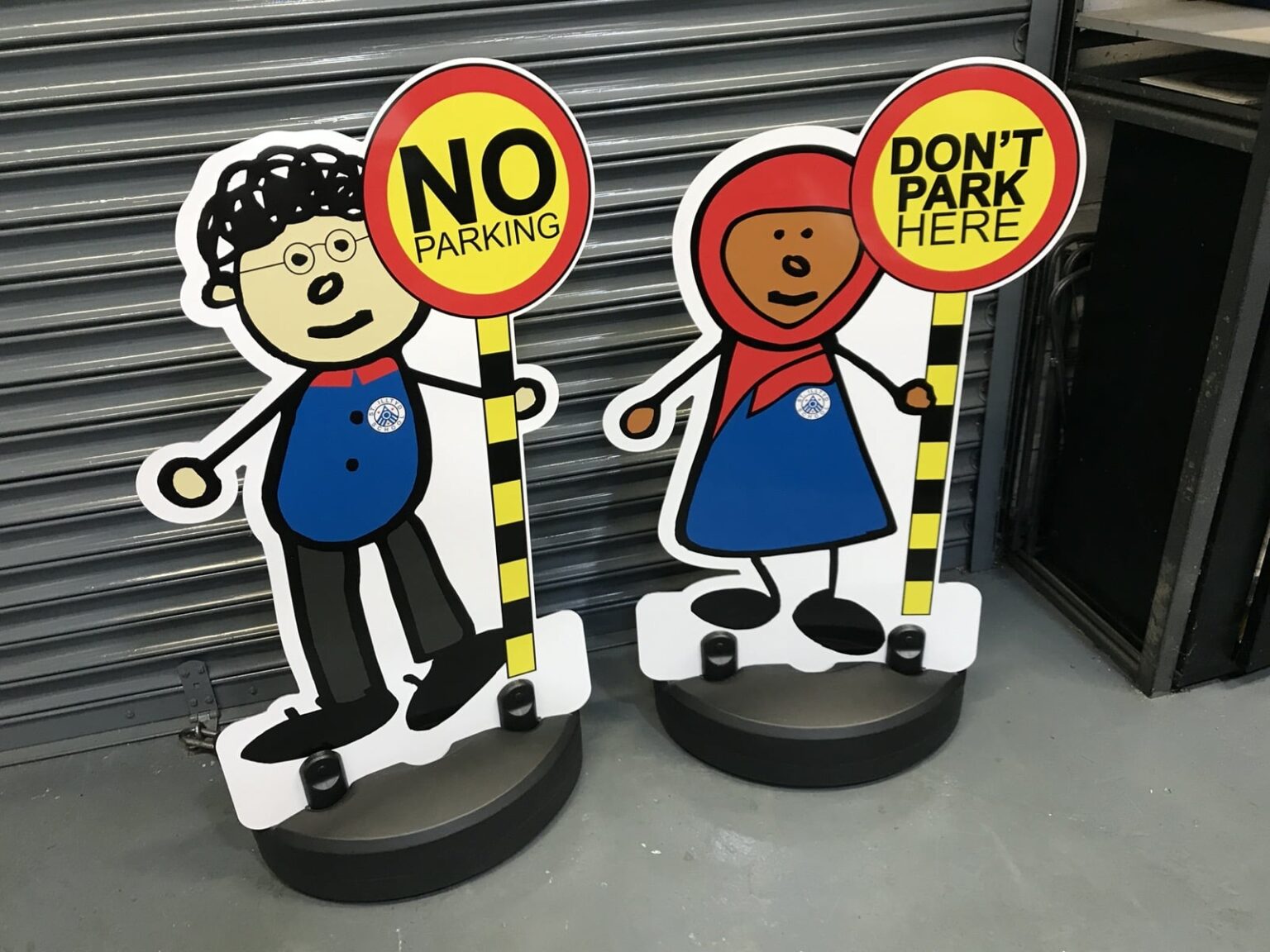 Kiddie Cut Out Road Safety Parking Buddies Pavement Signs with Lollipop ...
