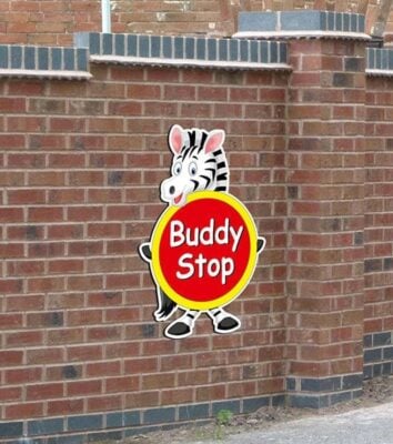 Custom Zebra Buddy Stop Sign - Signs2Schools